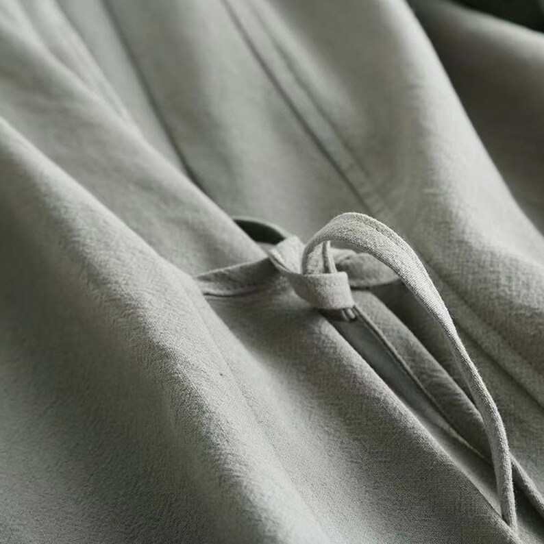 Linen Hanfu Robe Cotton Kimono Sleeves Long Robe Long Sleeve - Etsy