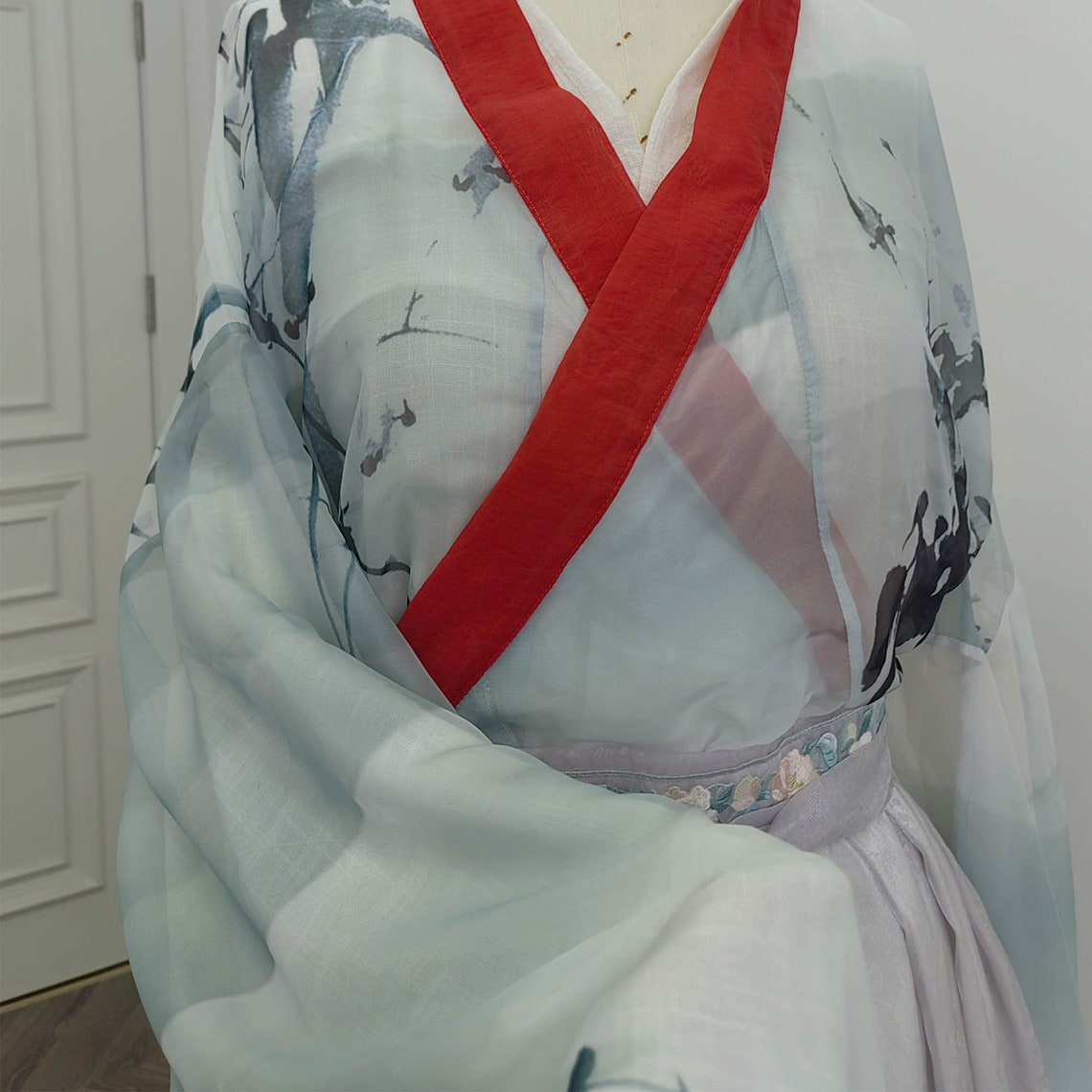 Chinese Hanfu Dress 4PCS Set Floral Flowing Maxi Dress Neza - Etsy