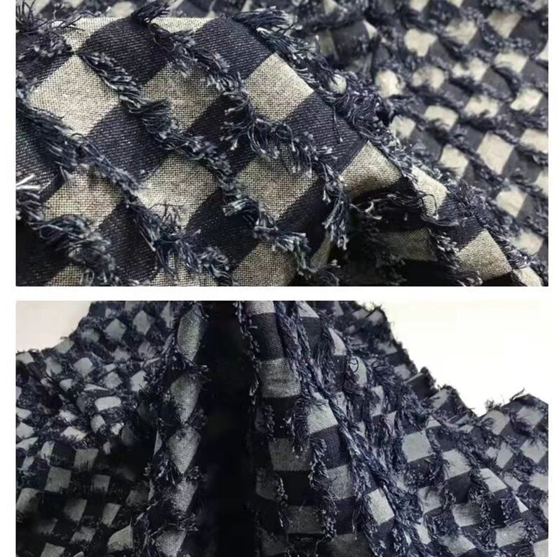 3D Denim Jacket Checks Denim Jacket Check Denim Fabric Unisex - Etsy