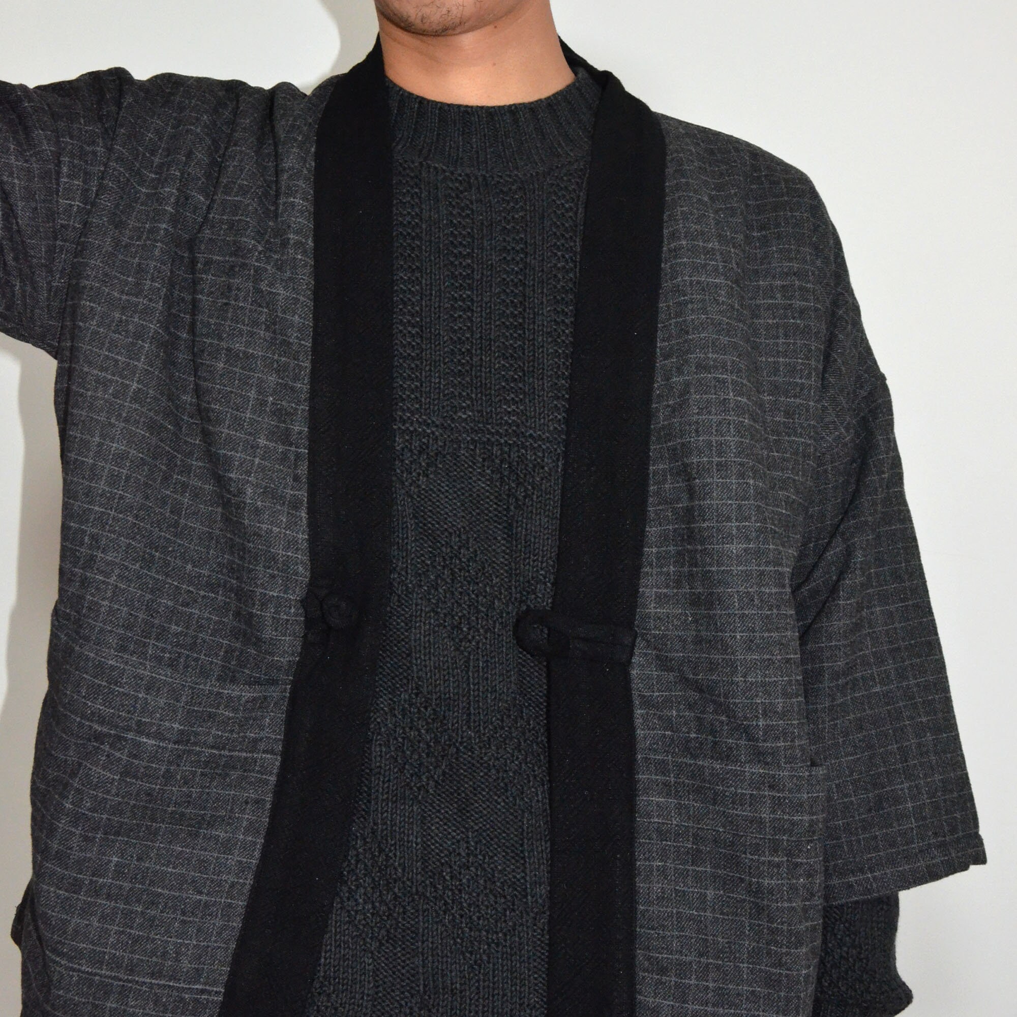 Men's Japanese Kimono Overcoat Noragi Cardigan Wool - Etsy