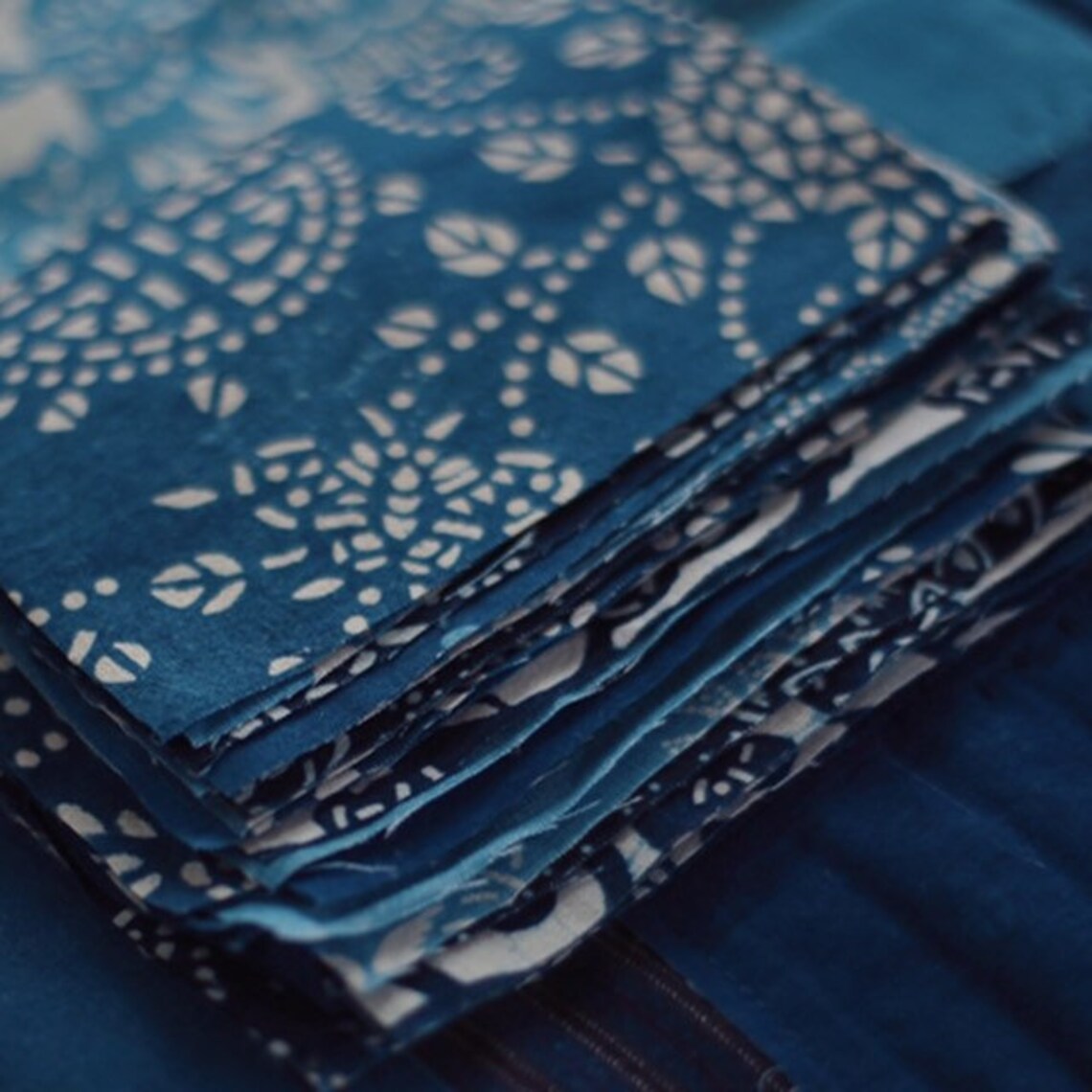 10pcs Indigo Blue Paste Dye Small Remnants Fabric Scraps - Etsy