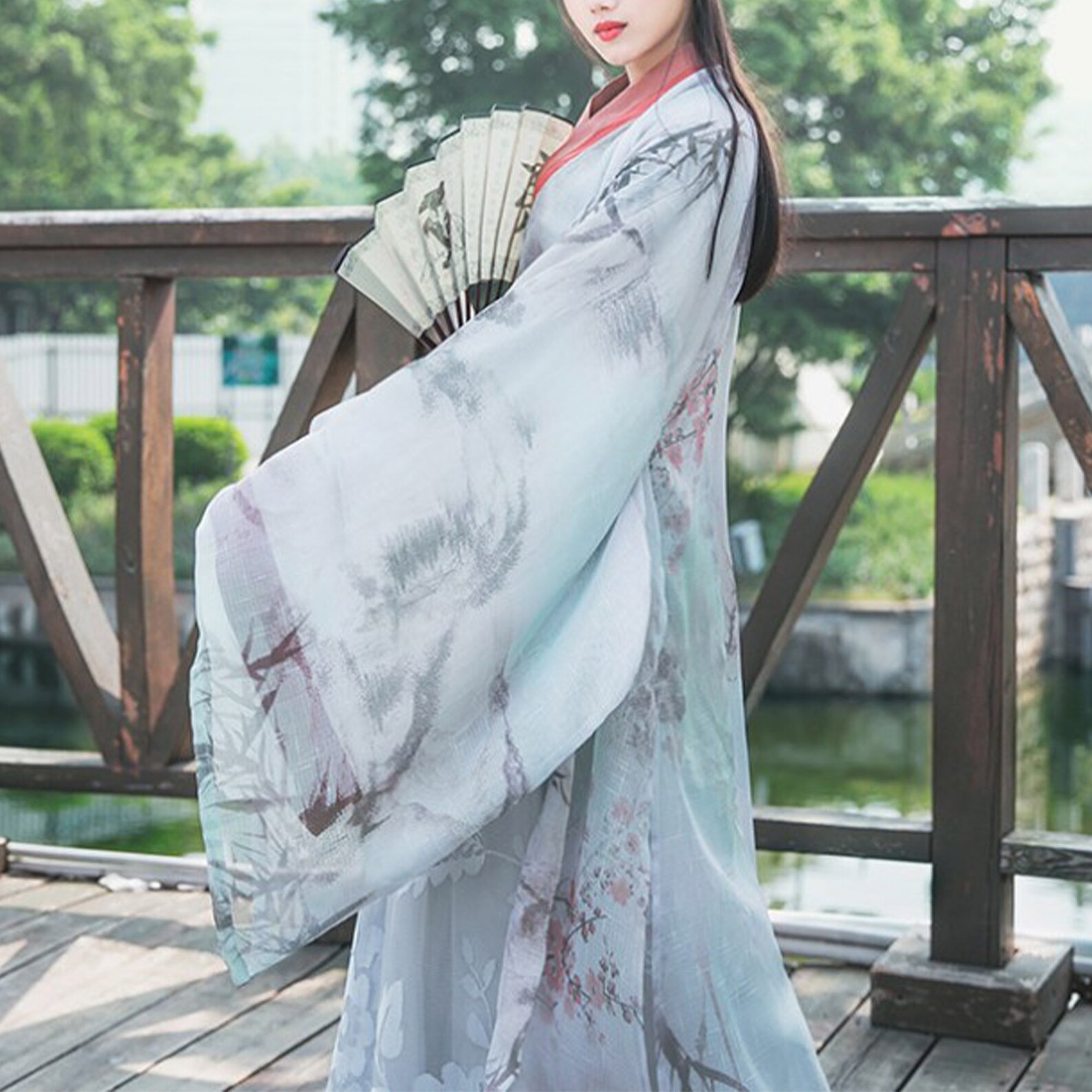 Chinese Hanfu Dress 4PCS Set Floral Flowing Maxi Dress Neza | Etsy