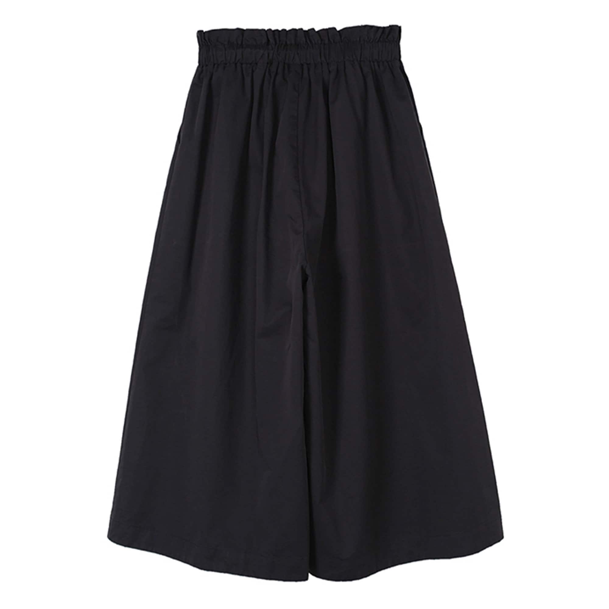 Black Culottes Wide Skrit Pants Black Cotton Elastic Waistband | Etsy