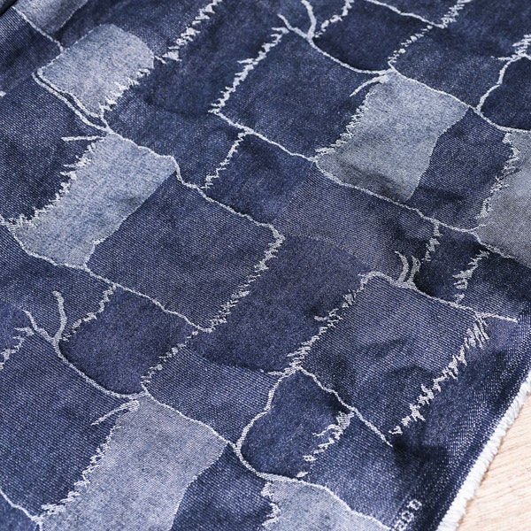 Patchwork Denim Fabric - Etsy