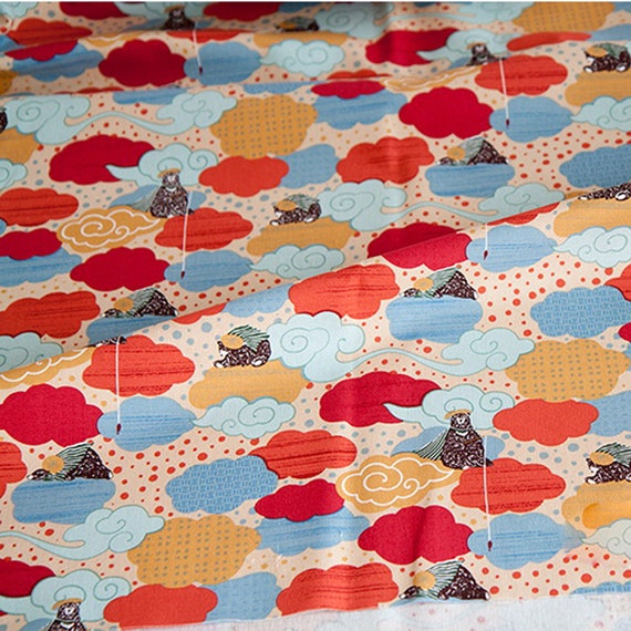 Japanese Prints Cotton Fabric for Upholdstery Book Sleep Hand | Etsy