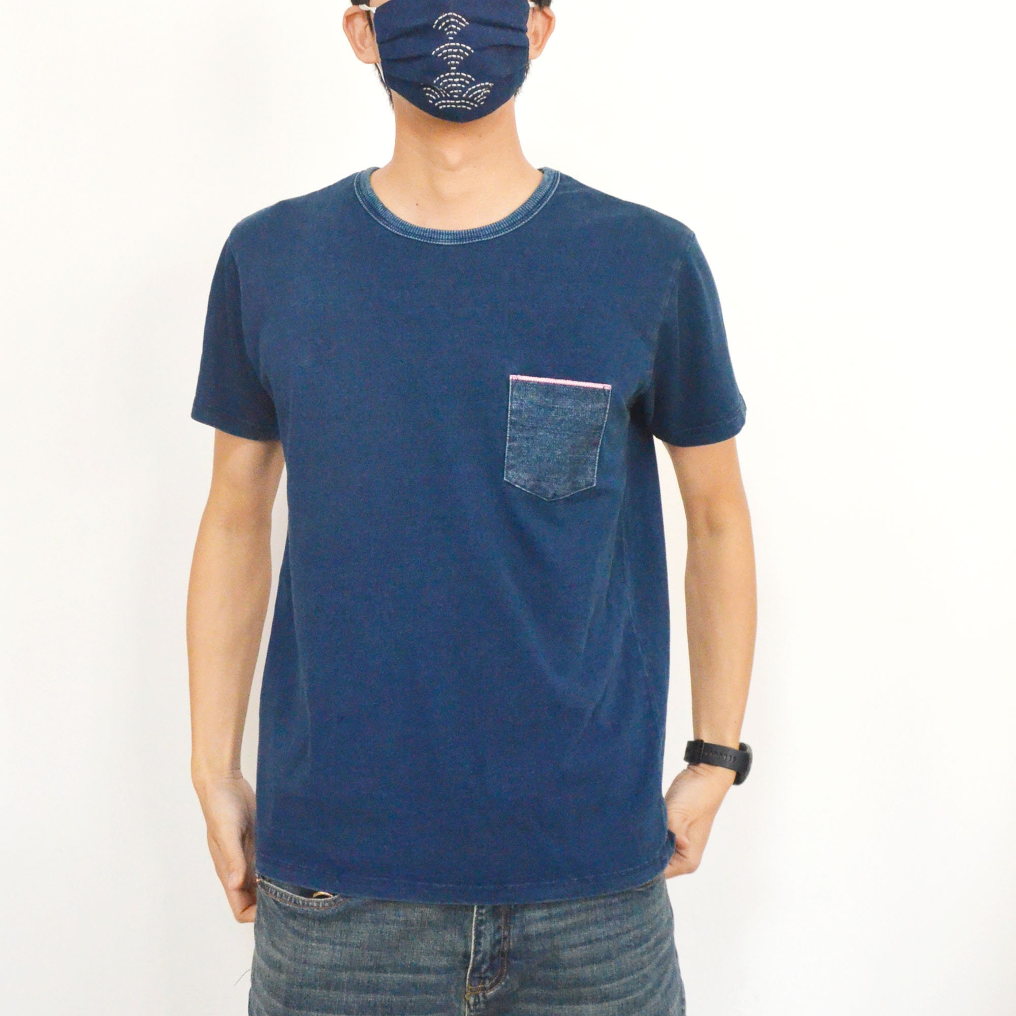 Indigo Blue T-shirt Navy Blue Hand Dye Tee Blue Plant Dye - Etsy