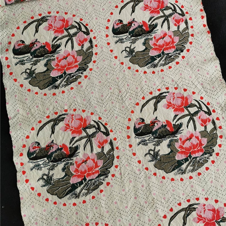 Vintage Chinese Block Print Hand Woven Fabric Block Print - Etsy