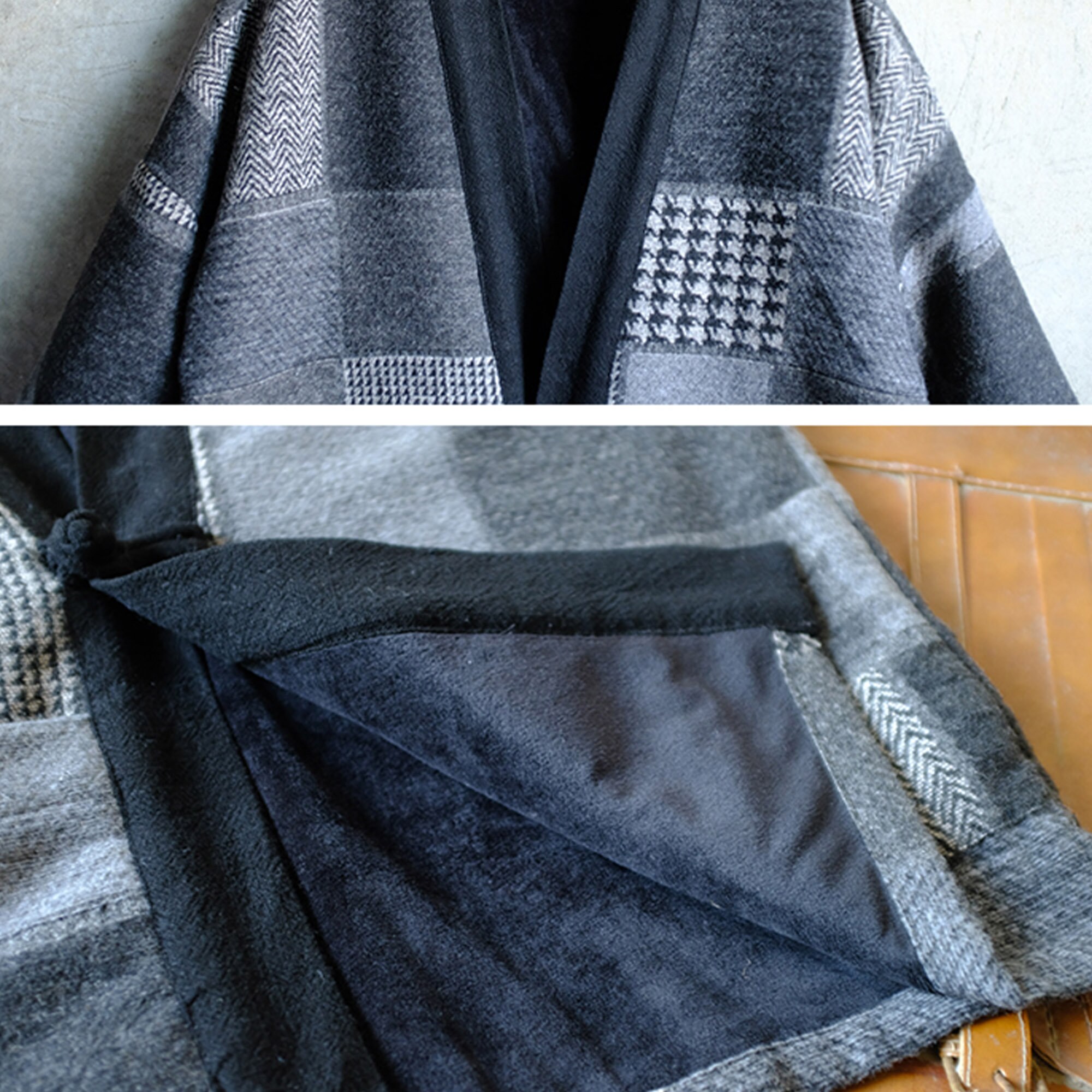 Men's Japanese Kimono Overcoat Noragi Cardigan Wool | Etsy