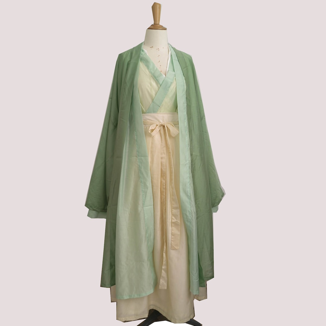Hanfu Dress Mint Green Shade Tencel Fabric 5 Pcs Set Light - Etsy