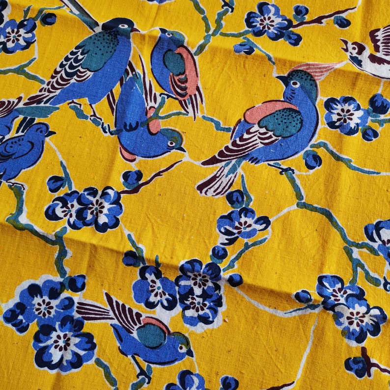 Vintage Chinese Block Print Hand Woven Fabric Block Print | Etsy