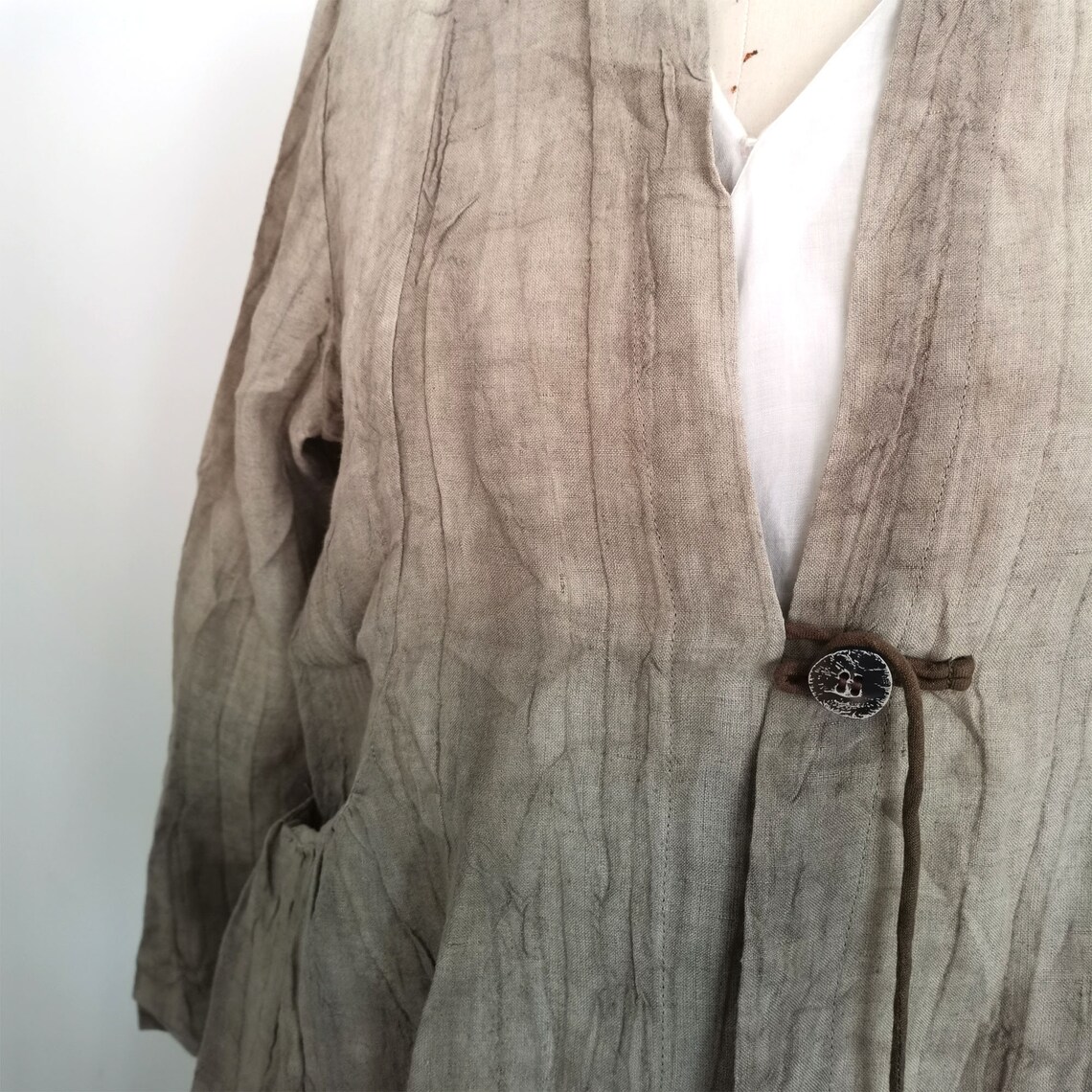 Mud Dye Linen Jacket Summer Autumn Linen Jacket Chinese Style - Etsy