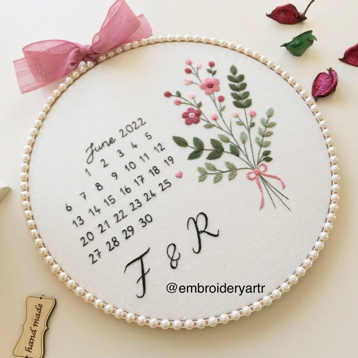 Embroidered Hoophoopartengagement Hoopcalendar Hoopwedding - Etsy
