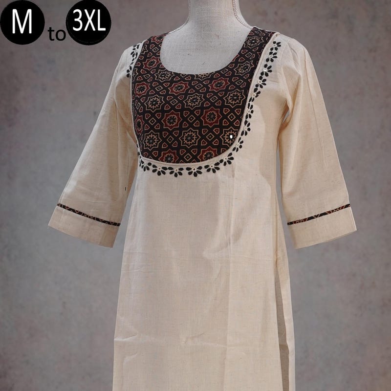 Indian Ajrakh Cotton Kurti - Etsy
