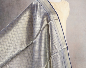 Silk Tissue Gold Dupatta in Colors Festive Zari Scarf Shawl, Indian ...