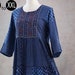 Blue Flary Indigo Printed Rayon Ethnic Long Dress, Indian Print Kurti ...
