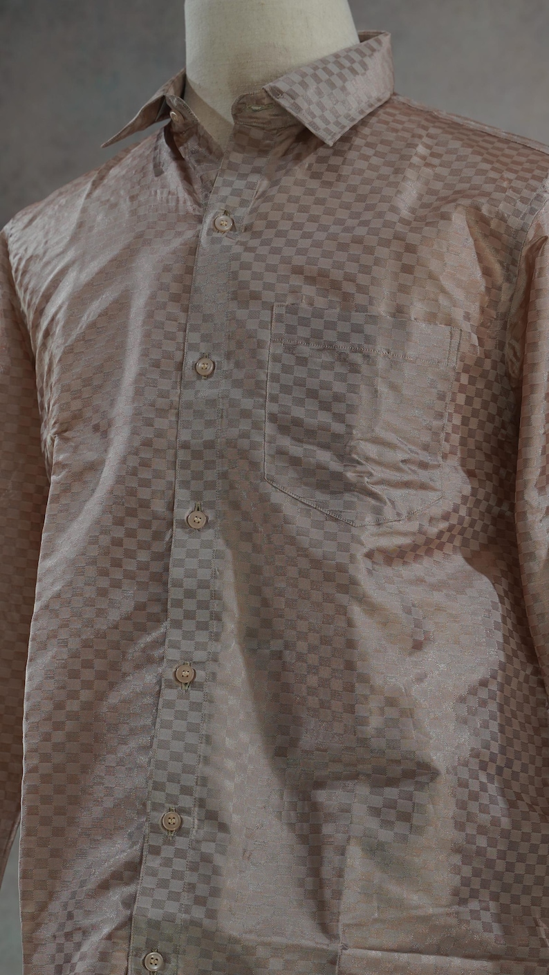 Men South Indian Embossed Semi Silk Shirt Velcro Vaeshti Set Ethnic ...