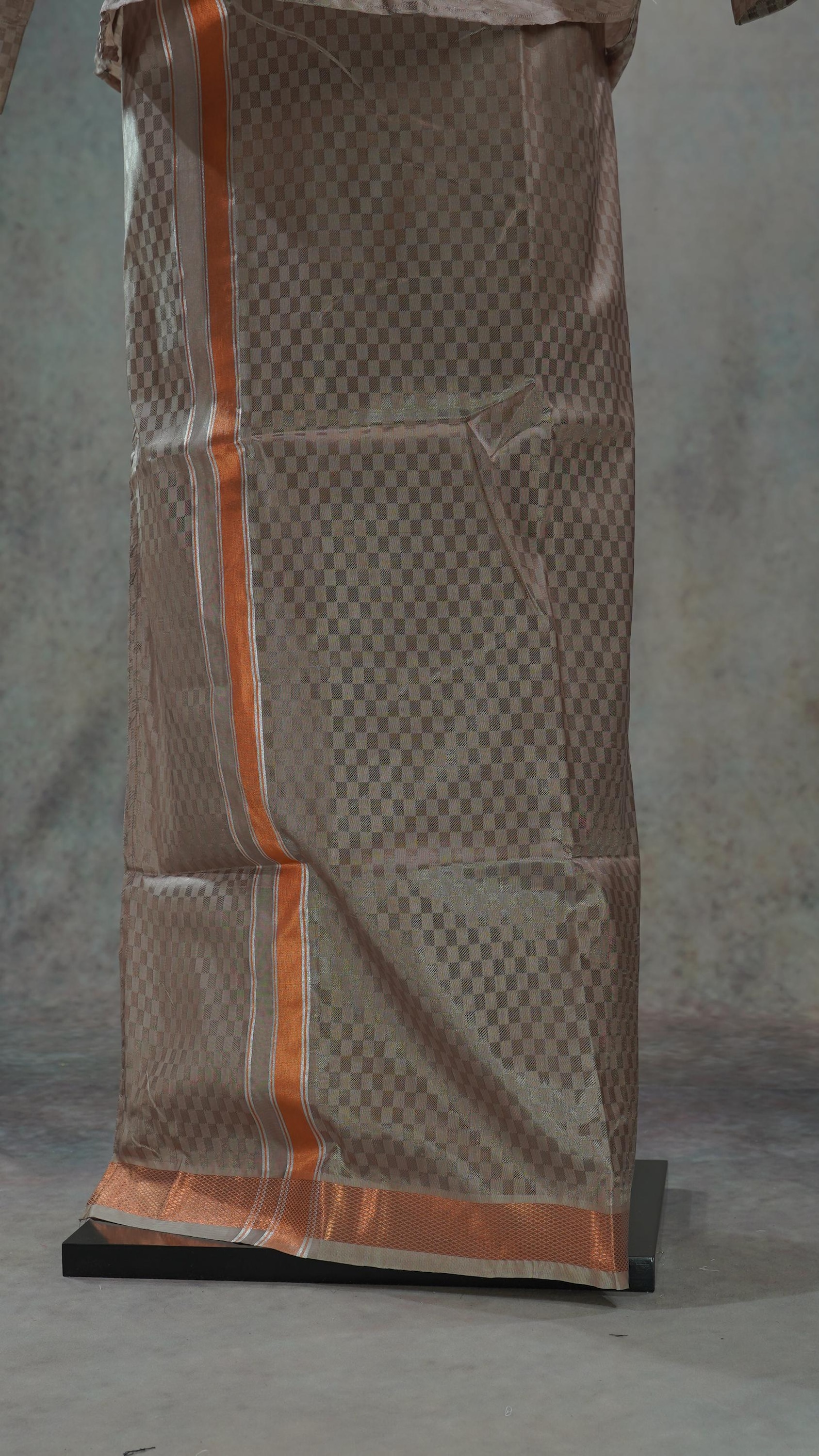Men South Indian Embossed Semi Silk Shirt Adjustable Waist Vaeshti ...