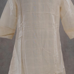 Cotton Jacquard Weaving A-line Collared Short Coords Kurta Palazzo ...