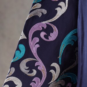 Dark Blue Premium Rayon Collared Coords Embroidered Kurta Palazzo Set ...