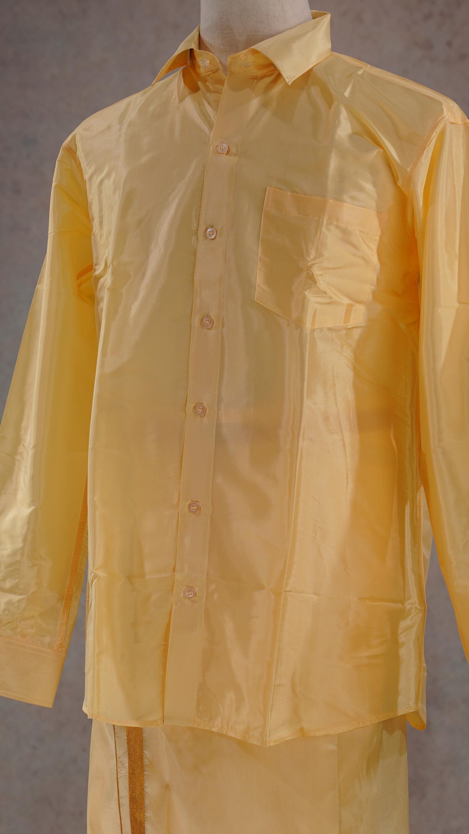 Men South Indian Semi Silk Shirt Adjustable Waist Vaeshti Ethnic ...