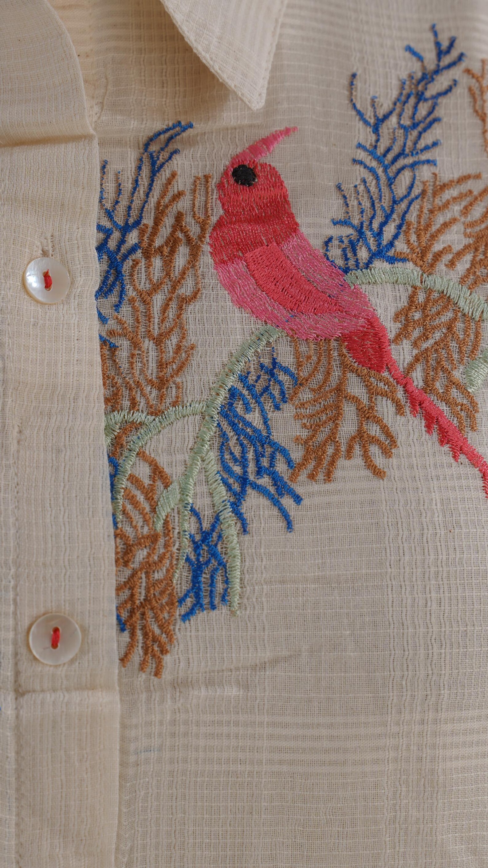 Cotton Jacquard Weaving A-line Collared Short Coords Kurta Palazzo ...