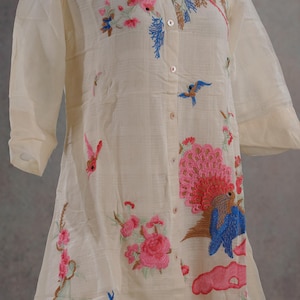 Cotton Jacquard Weaving A-line Collared Short Coords Kurta Palazzo ...