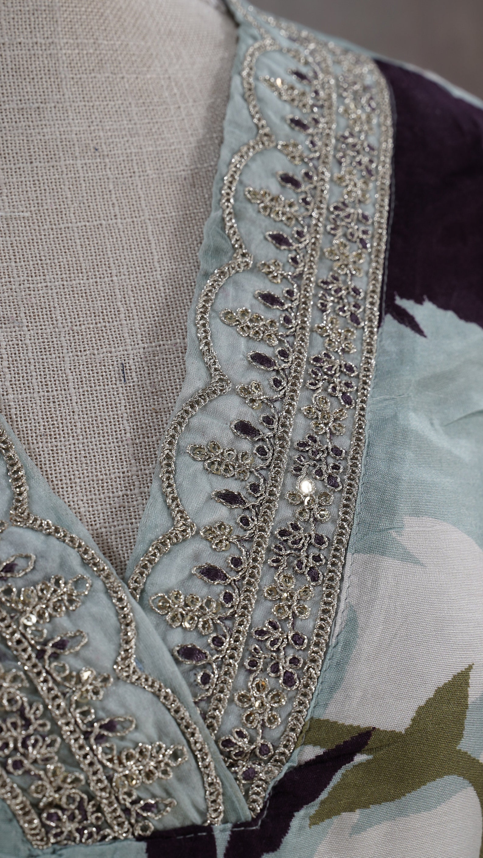Pure Muslin Light Blue Printed Kurti Palazzo Dupatta Set indian Ethnic ...