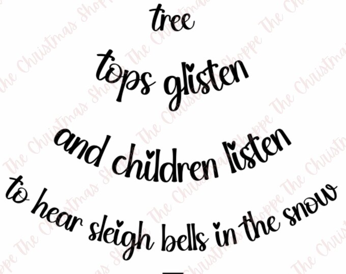 Christmas SVG, Song Lyrics Tree PNG, Festive Holiday Design, Instant ...