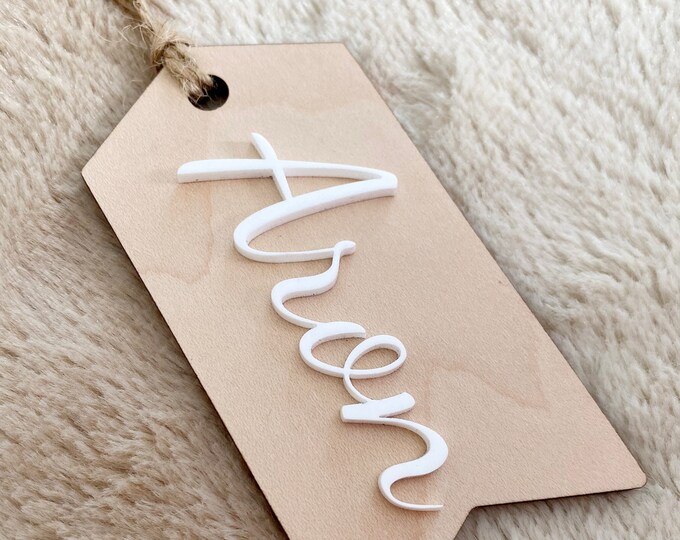 Arrow Style Wooden Acrylic 3D Personalized Name Tag, Christmas Stocking ...