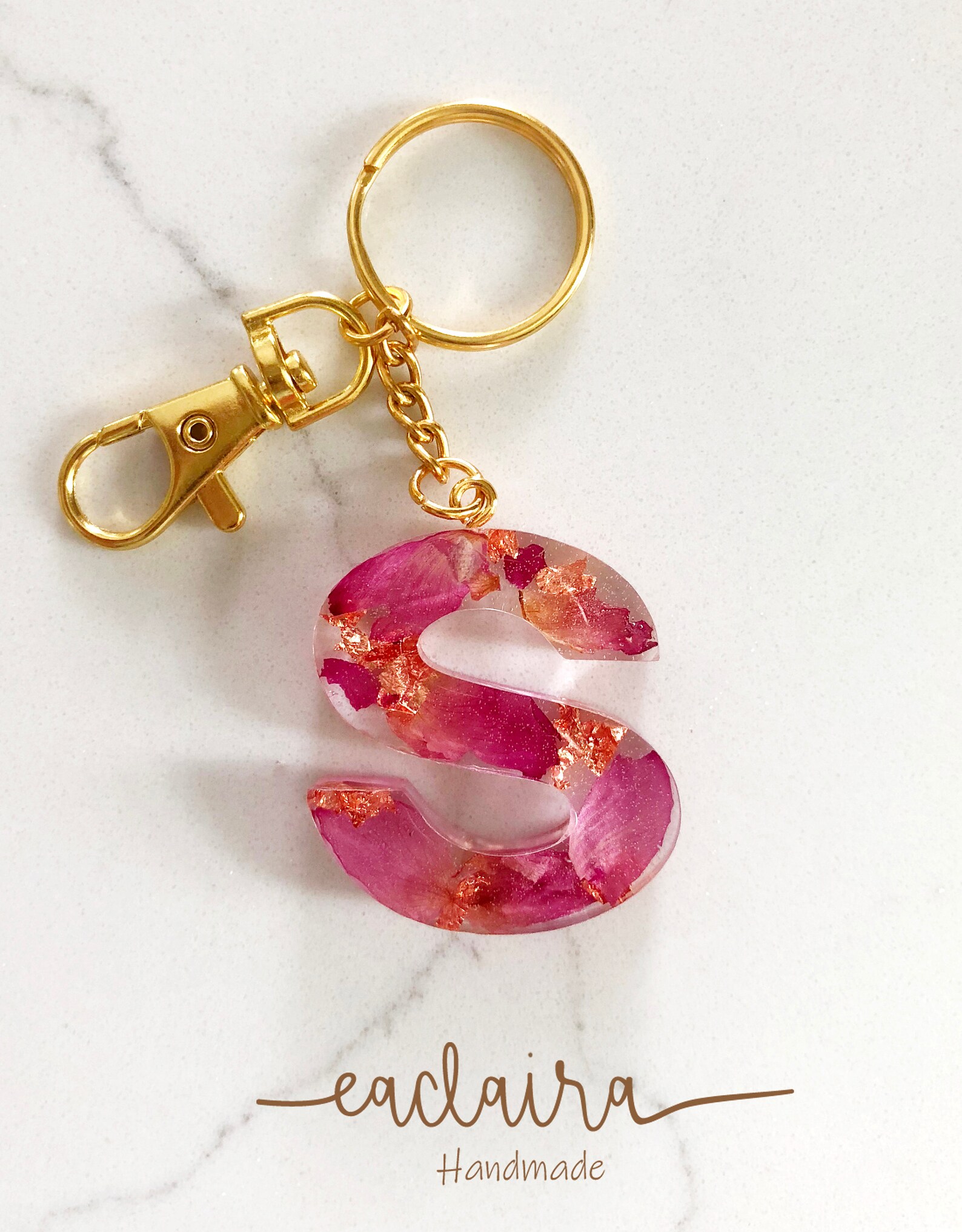 Real Flower Resin Keychain Rose Petals Keychain Handmade - Etsy Hong Kong