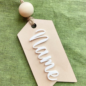 Arrow Style Wooden Acrylic 3D Personalized Name Tag, Christmas Stocking ...