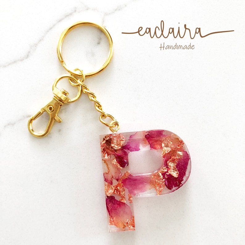 Real Flower Resin Keychain Rose Petals Keychain Handmade - Etsy Hong Kong