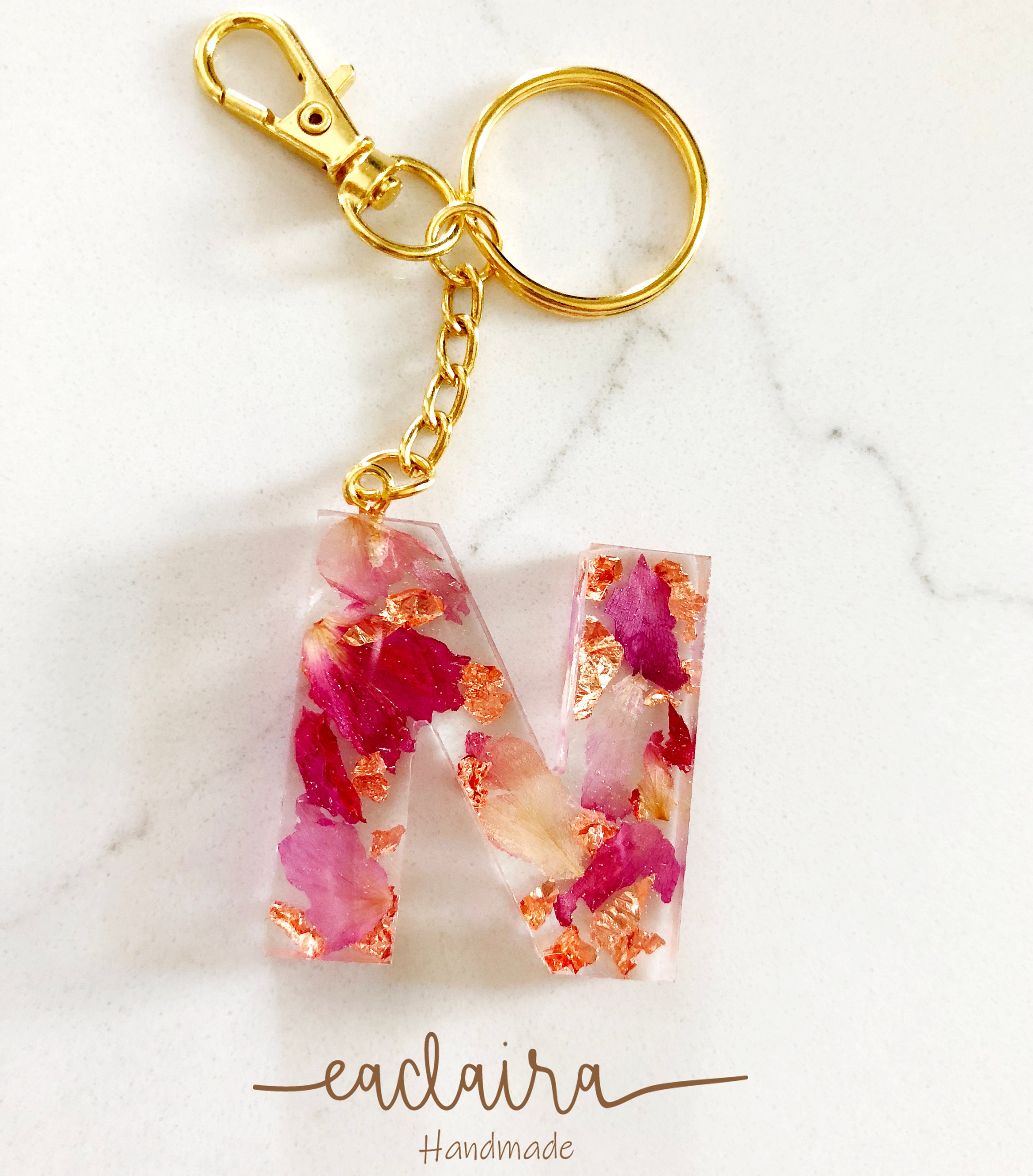 Real Flower Resin Keychain Rose Petals Keychain Handmade - Etsy Hong Kong