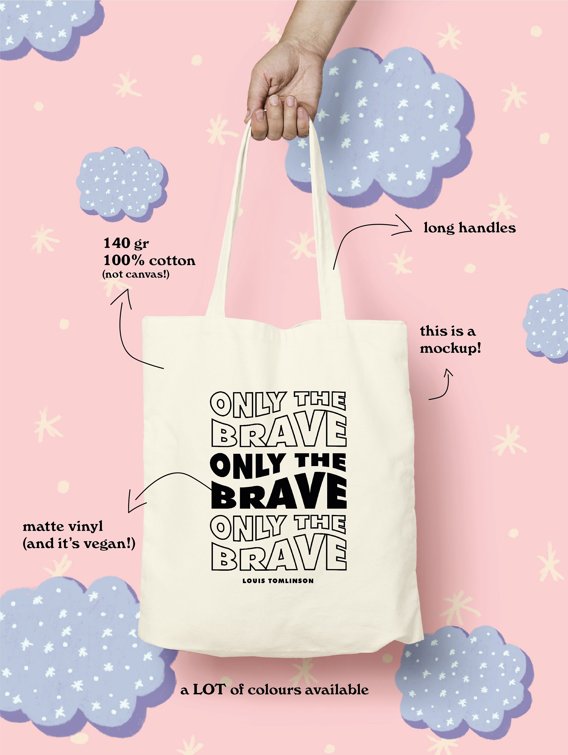 ONLY THE BRAVE Tote Bag | Etsy