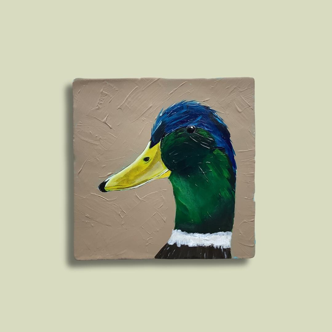 Hand-painted Tile 'duck' - Etsy