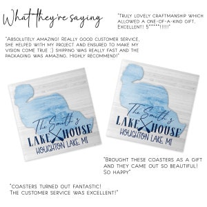 Custom Lake House Coasters, Personalized Lake House Gifts, Lake House ...
