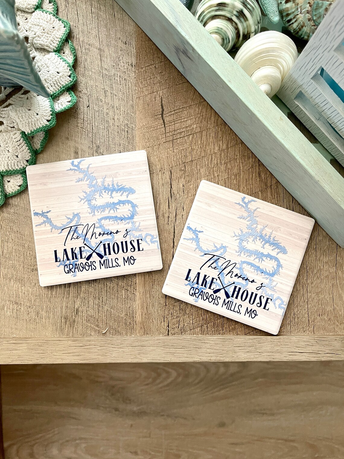 Custom Lake House Coasters Personalized Lake House Gifts - Etsy