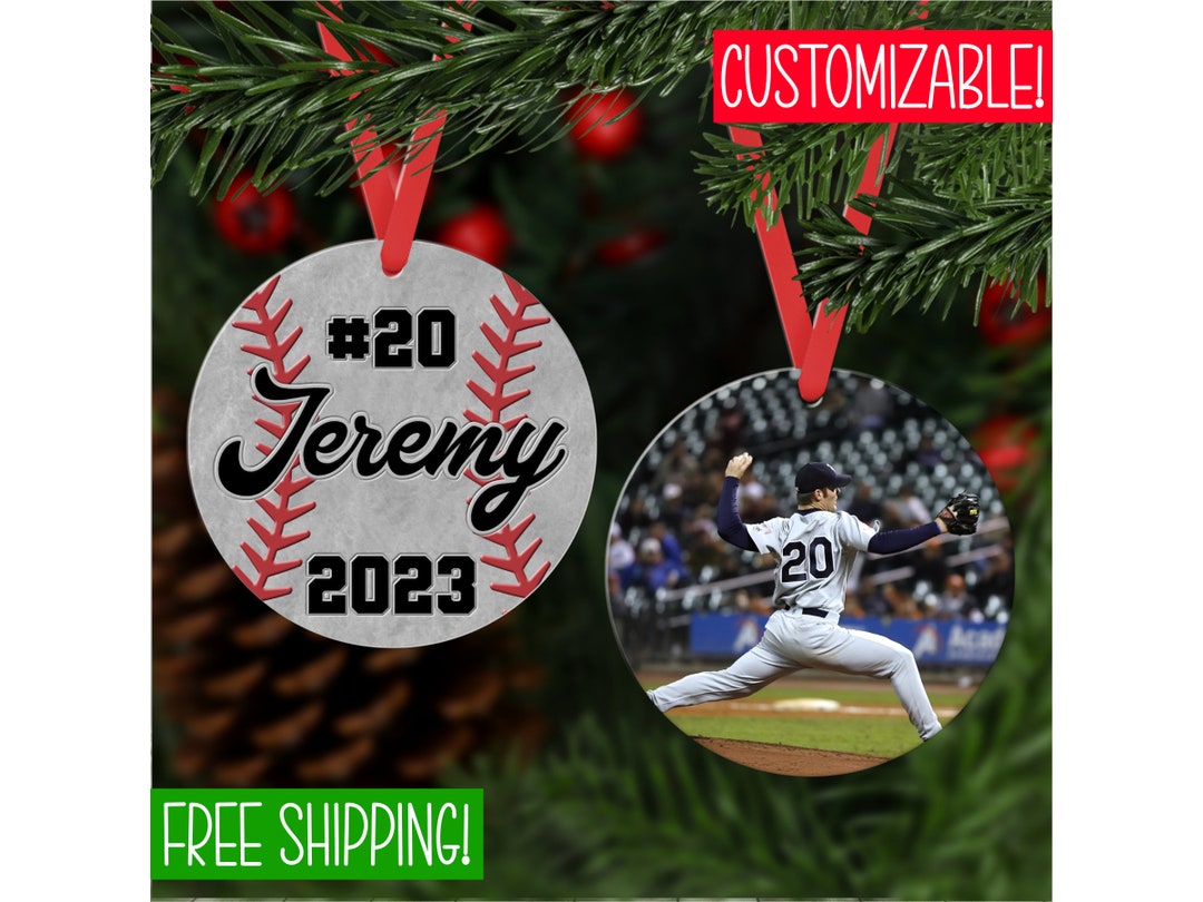 Baseball Ornament With Photo, Baseball Ornament Personalized, Baseball ...