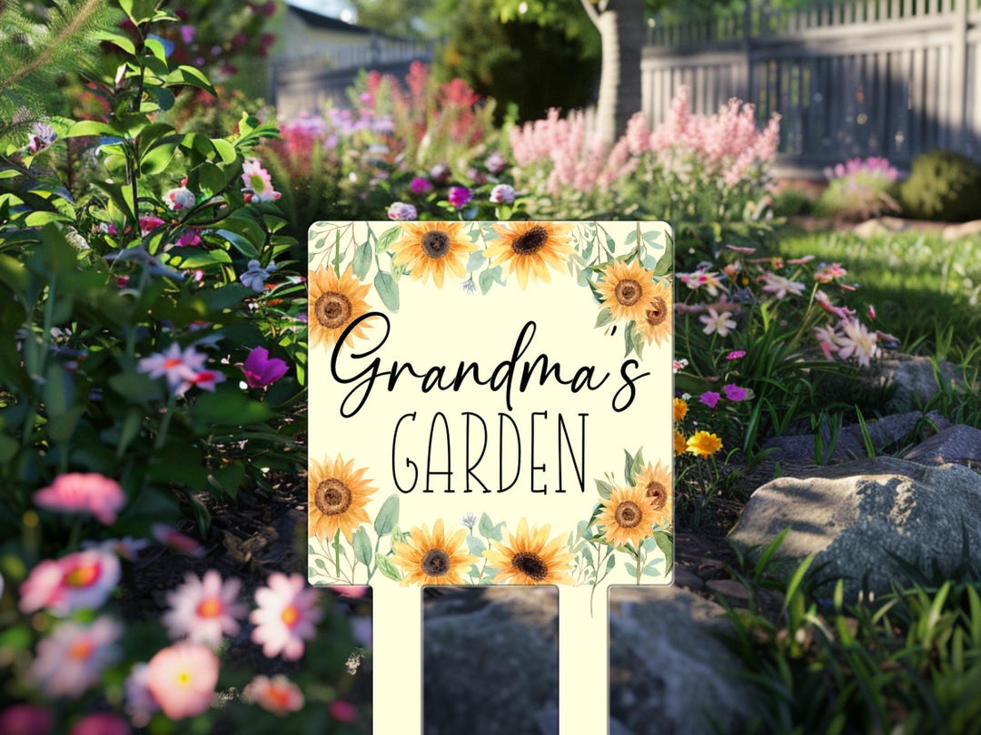 Grandmas Garden Sign, Personalized Garden Sign With Stakes, Metal ...