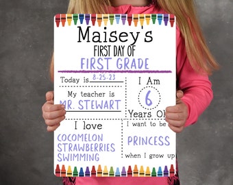 Back to School Sign First Day of School Sign, 1st Day of School Sign ...