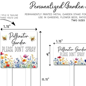 Pollinator Garden Sign With Stakes, Do No Spray Garden Sign, Pesticide ...