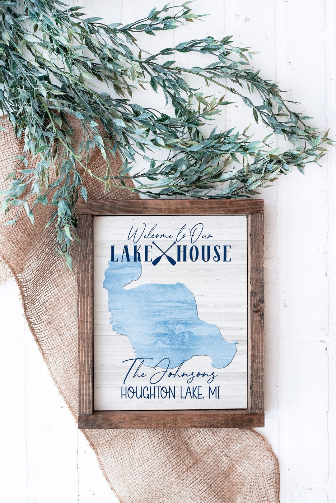 Custom Lake House Sign, Personalized Lake House Decor, Lake House Map ...