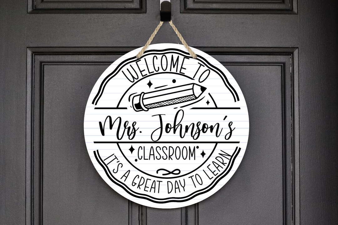 Personalized Classroom Door Hanger for Teacher Classroom - Etsy