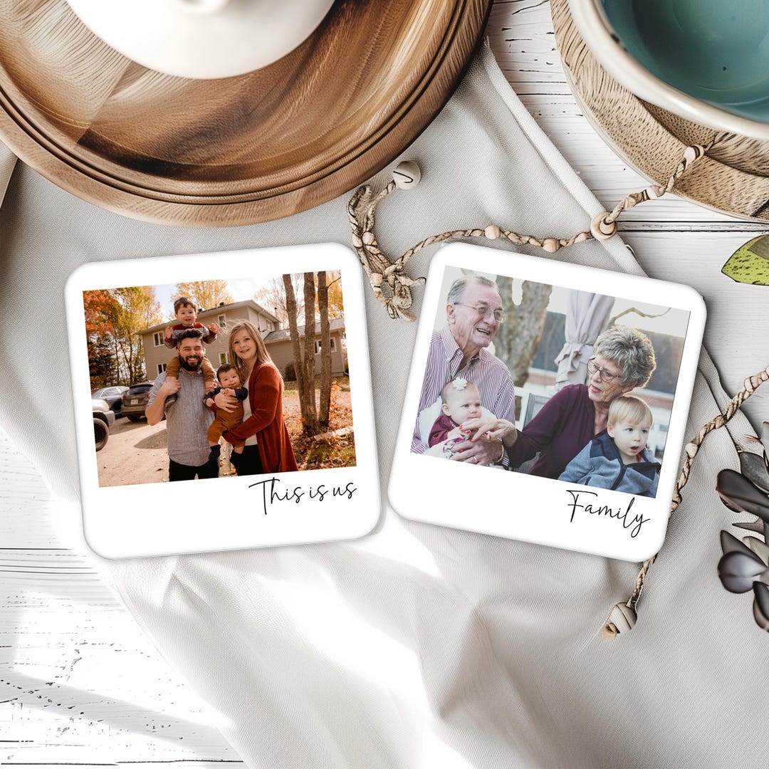 Photo Coasters Personalized, Picture Coasters Set, Drink Coasters With ...