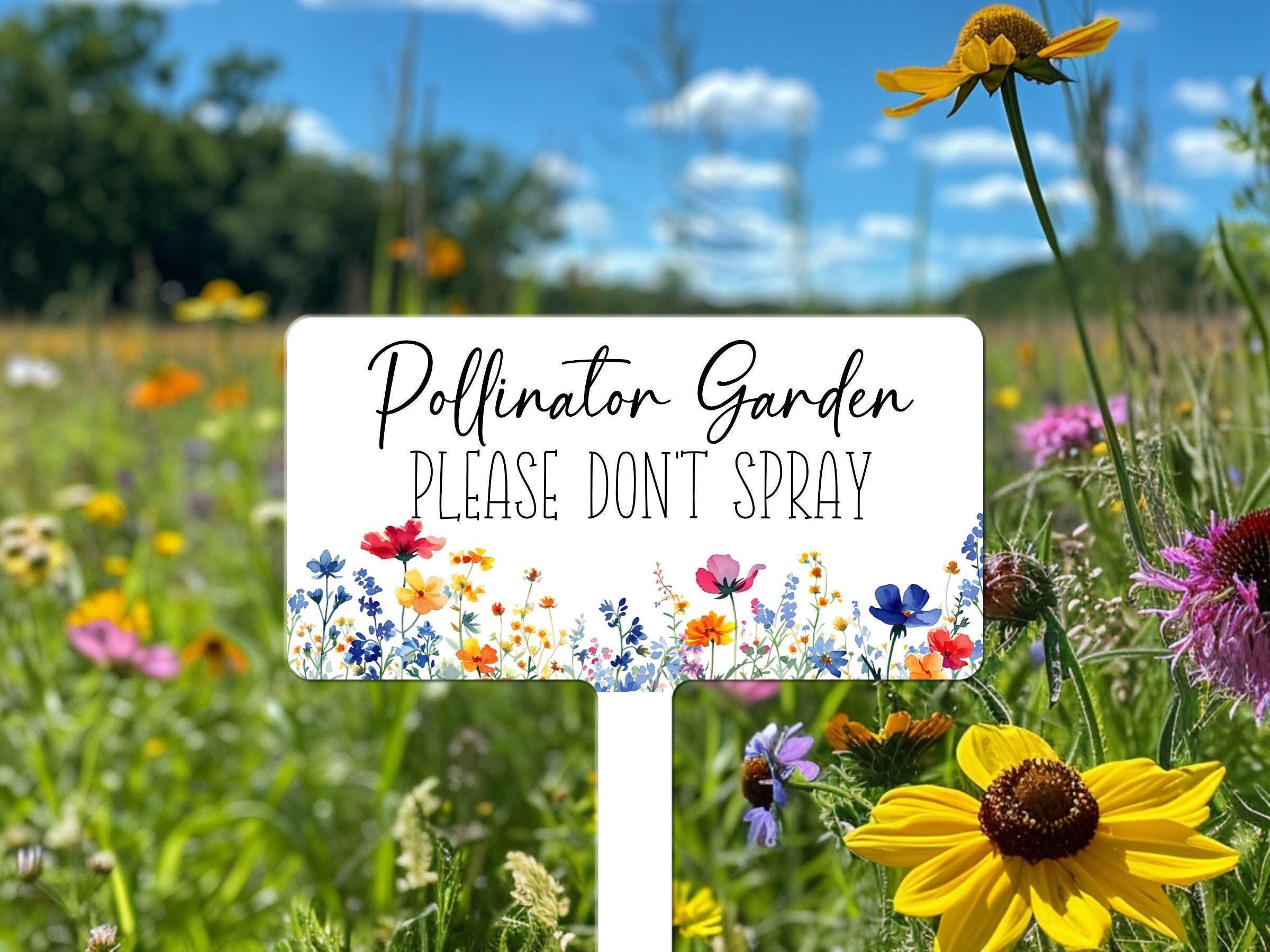 Pollinator Garden Sign With Stakes, Do No Spray Garden Sign, Pesticide ...