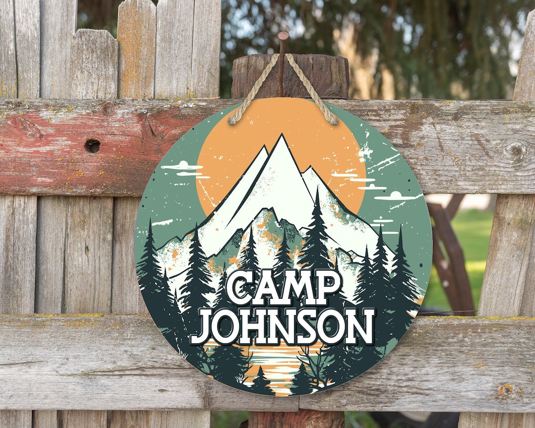 Camp Sign Personalized, Camp Gifts, Cabin Sign Personalized, Mountain ...