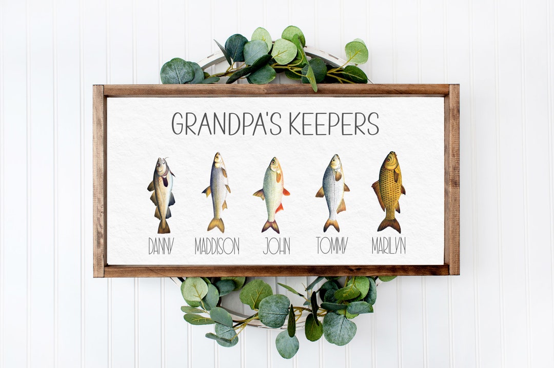 Grandpas Keepers Fishing Family Print, Grandpas Gift for Fathers Day ...