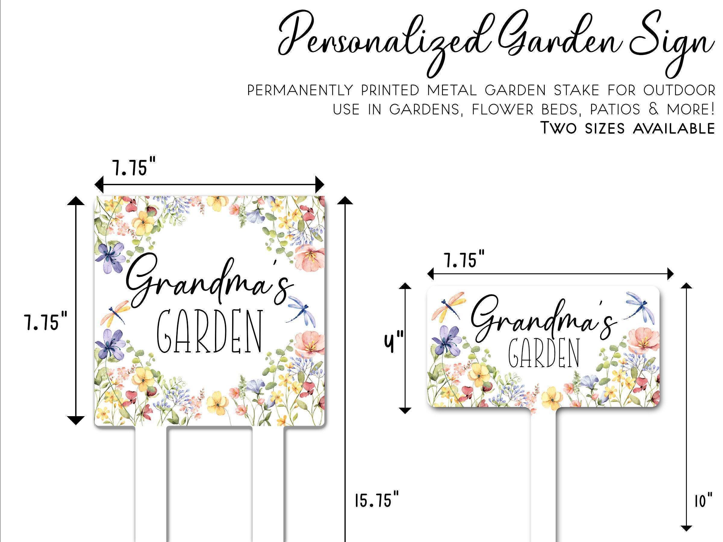 Garden Sign Personalized, Metal Garden Sign Custom, Grandmas Garden ...