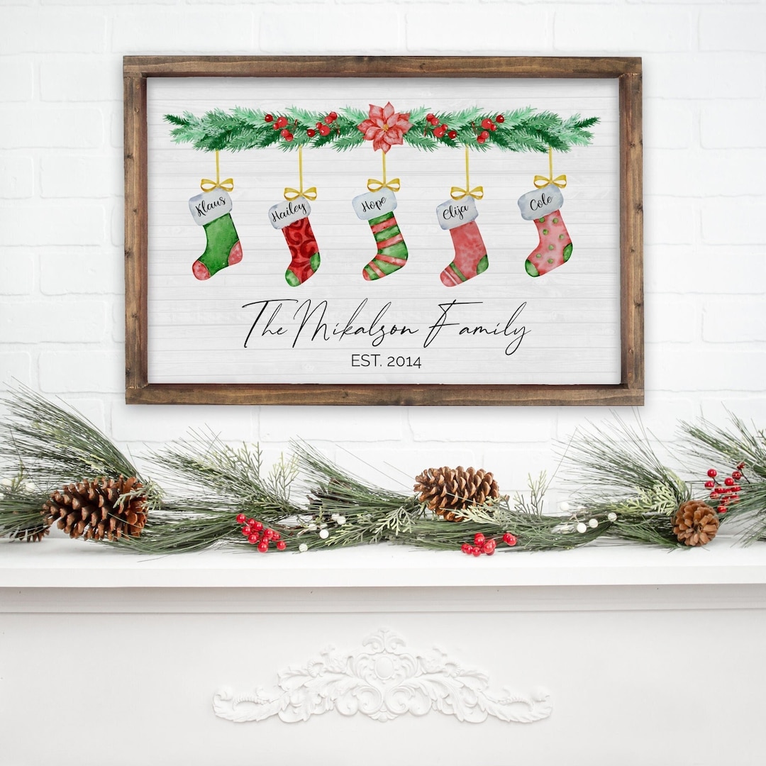 Christmas Family Sign, Custom Christmas Sign Personalized, Christmas ...