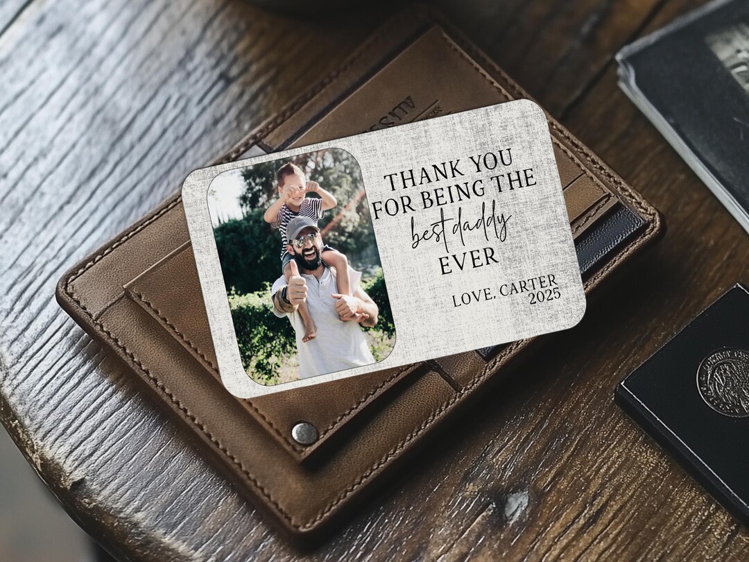 Metal Photo Wallet Card for Dad, Fathers Day Gift From Kids, Photo Card ...